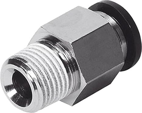 Festo 153003 QS-1/4-6 Push-in Fitting, Nickel Finish Minimum order ...