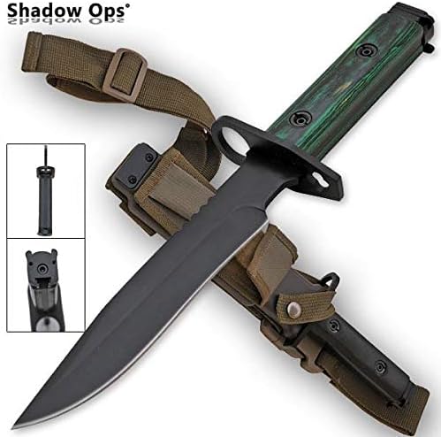 Amazon.com : Shadow OPS Heavy Duty Bayonet Full Tang Drop Point Blade ...