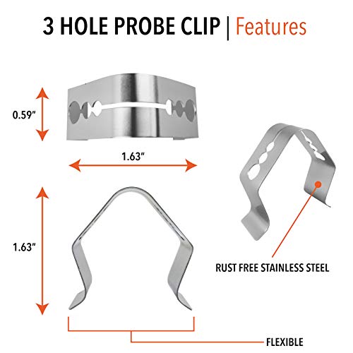 BBQ Butler Grill Thermometer Probe Clips - Thermometer Probe Holder ...