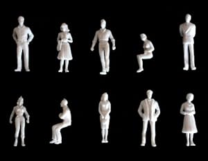1:50 White Architectural Scale Figures People (10pc): Amazon.co.uk ...