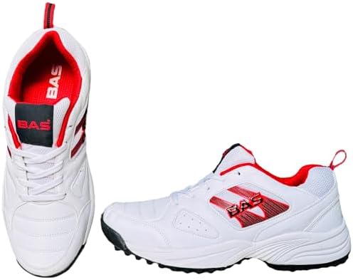 سعر BAS Vampire 001 Cricket Shoes (White RED, 8), Light Weight فى ...