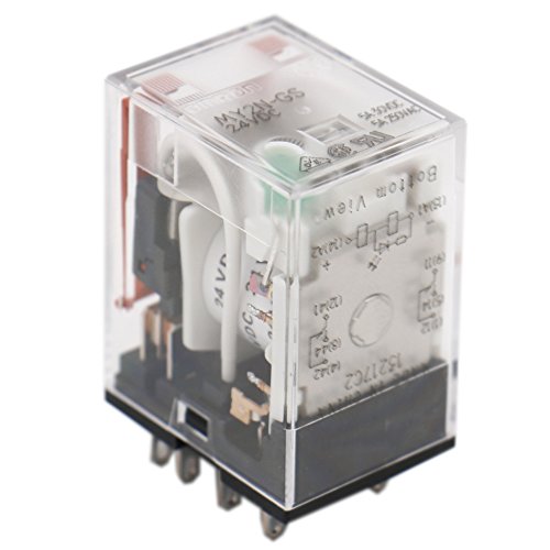 Baomain Gereral Purpose Relay MY2N-GS DC 24V Coil LED Indicator 8 pin terminal with DIN Rail ...