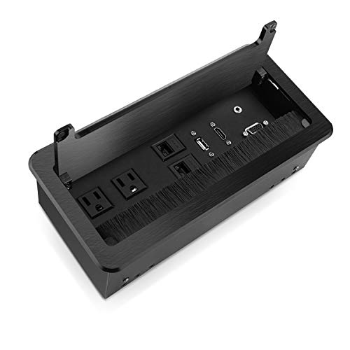 Zeshan Table Power Connectivity Box For Conference Desktop Black With ...