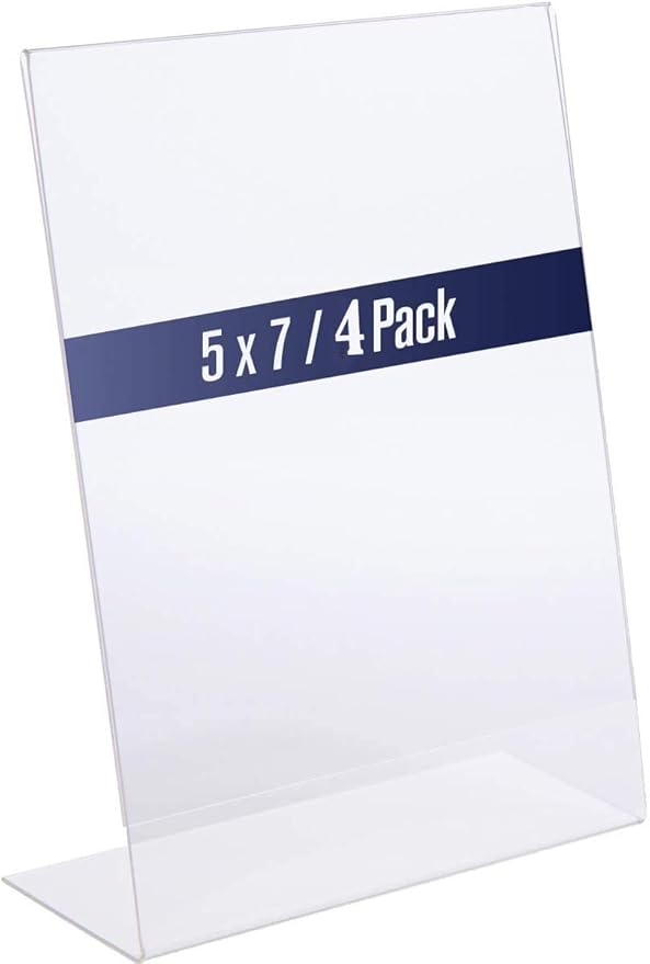 BIGMALL Acrylic Display Stand Paper Holder L Stand 5 Inch X 7 Inch X bigmall-acrylic-display-stand-paper-holder-l-stand-5-inch-x-7-inch-x