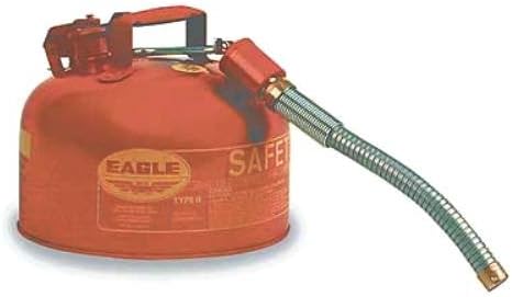 Eagle U2-26-S Red Galvanized Steel Type II Gas Safety Can with 7/8 ...