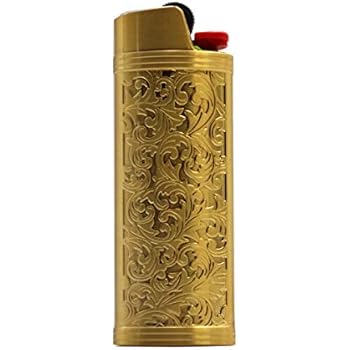 Amazon.com: Lucklybestseller Gold Color Vintage Metal Lighter Case ...