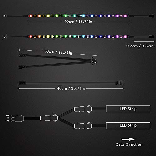 Excellux PC Case Lights, Addressable Magnetic RGB LED Strip for PC ...