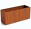 DIY CARTEL Corten Steel Rectangular Outdoor Planter Box, Rustic ...