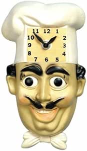 Amazon.com: Animated Clocks Chef Luigi Wall Clock : Home & Kitchen