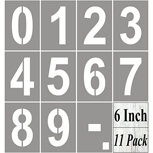 6 Inch Large Number Stencils for Painting - 11 Pack Number Stencil ...