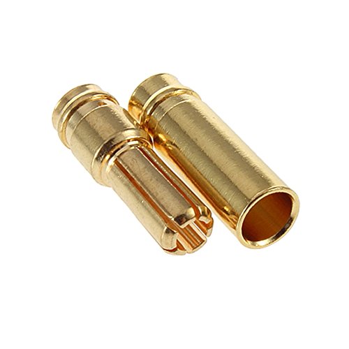 10 Pairs EC5 Bullet Banana Plug Connector Female Male 5mm Bullet Gold Connector for RC ESC LIPO ...