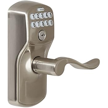 Schlage FE595PLY619ACC FE595 Plymouth Keypad with Accent Lever, Satin ...