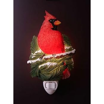 Stained Glass Red Cardinal Bird Night Light - - Amazon.com