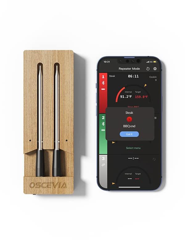 Smart Meat Thermometer, OSCEVIA 2-Probe Bluetooth Food Thermometer with ...