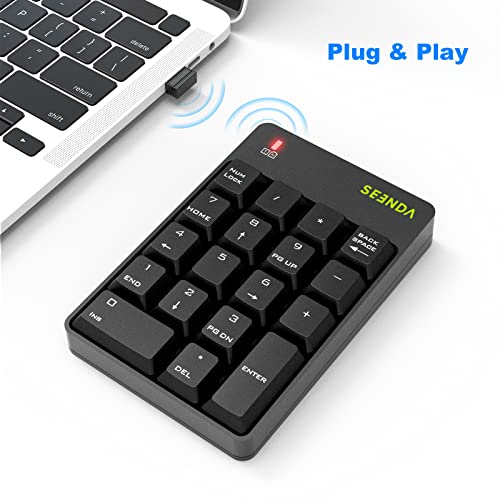 seenda Wireless Number Pad, Numeric Keypad 18 Keys Portable Numeric Pad ...