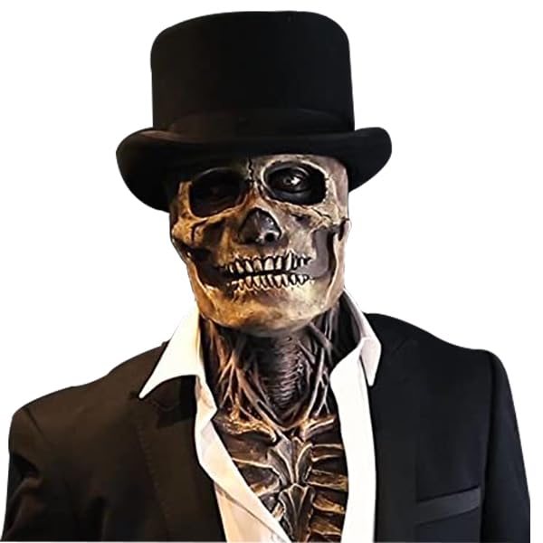 Bulex Skull Mask Scary Full Head Skeleton Headgear Creepy Biochemical ...