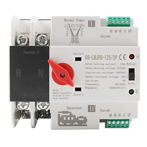 2P 100A Dual Power Automatic Transfer Switch 220V Generator Changeover ...