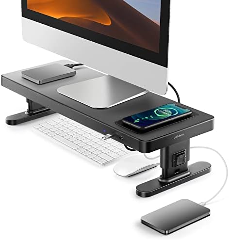 Dofuhem Monitor Stand Riser with 4 Adjustable Heights,Charger and USB3 ...