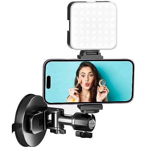 Karmus Strong Suction Cup Mirror Wall Phone Holder with LED Selfie ...