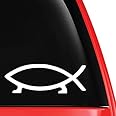 Amazon.com: EvolveFISH Fish with Feet Weatherproof Vinyl Decal - [White ...