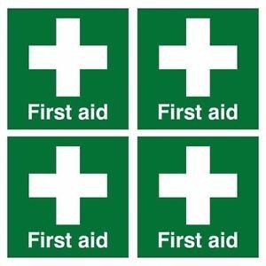 PACK OF 4 FIRST AID HELMET STICKERS 50X50mm Self Adhesive: Amazon.co.uk ...