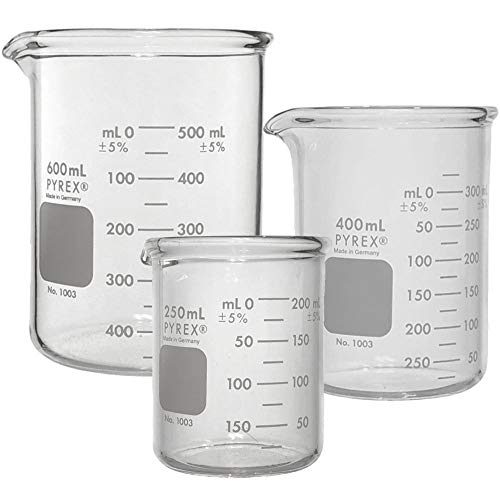 Heavy Duty, Glass Beaker Set, Griffin Low Form - 3 Sizes - 250, 400, and 600ml | Pricepulse
