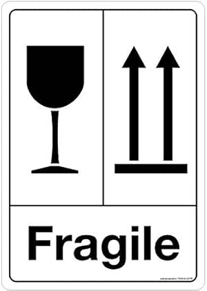 Señal de seguridad tienda frágil, material: 3 m autoadhesivo Papel Pack ...