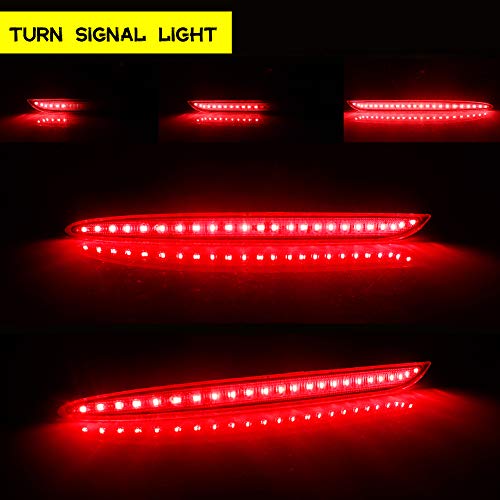 GTinthebox Smoked Lens LED Rear Bumper Reflector Brake Tail Fog Lights ...