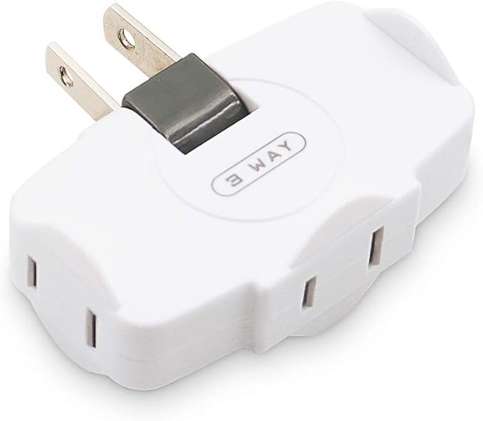 SYCON 3 Way Wall Outlet Extender AC Adapter, 2-Prong Swivel Mini Indoor ...