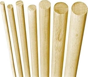 10x Round rod BEECH smooth Round bars Wooden stick Wooden dowels Dowel ...