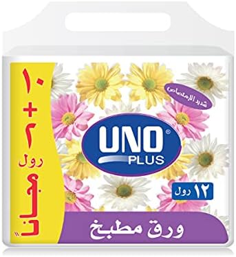Uno Plus Kitchen Towels, 40 Sheets Per Roll, Pack of 12 Rolls (10 + 2 ...