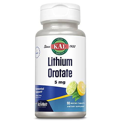 KAL Lithium Orotate ActivMelt 5mg, Chelated Lithium for Optimal Absorption and Bioavailability ...