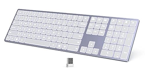 seenda Wireless Illuminated Keyboard Full Size Ultra Slim 2.4G ...