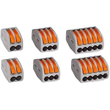 Amazon.com: XHF 100 Pcs 222-413 Lever-nuts 3 Conductor Combination ...