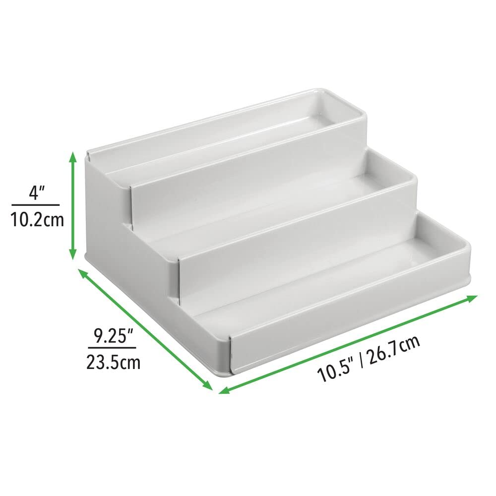 mDesign Plastic Expandable 3-Tier Shelf Rack Organizer - Storage for ...