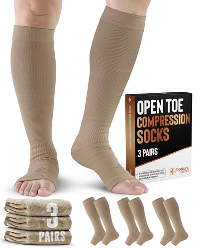 Doctor's Select 3 Pairs Copper Toeless Compression Socks Women & Men ...
