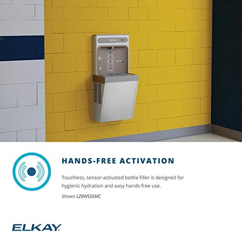 Elkay EZ8WSSSMC EZH2O Refrigerated Surface Mount Bottle Filling Station, Non-Filtered, 8GPH ...