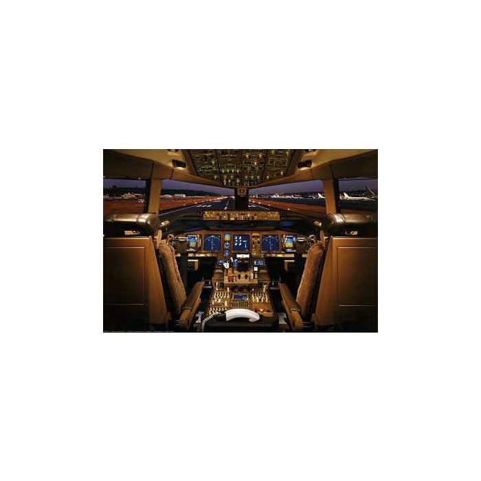 Buy Laminated Boeing 777-200 Flight Deck Poster 36 x 24in Online at ...