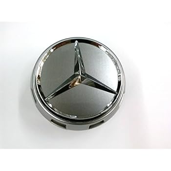 Amazon.com: Genuine Mercedes Silver Center Cap, New Raised Design ...