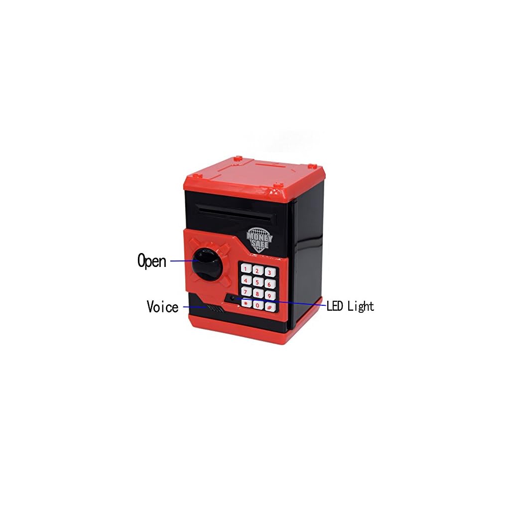 FEENM Code Electronic Piggy Banks Mini ATM Electronic Coin Bank Coin ...