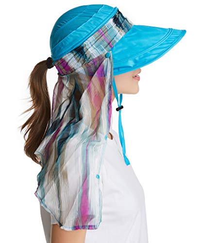 ICOLOR Sun Cap Flap Hat,UPF 50+ Quick Drying Removable Neck Flap Cover ...