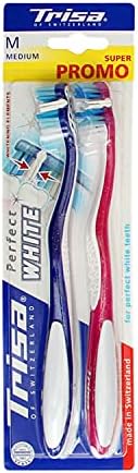 Trisa Perfect White Red & Blue MED 1+1free Trisa Toothbrush Perfect ...