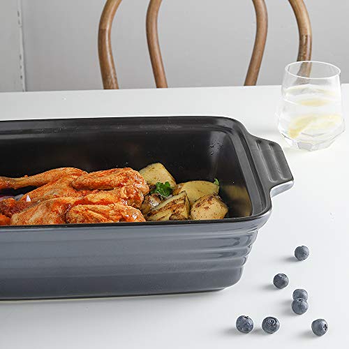 KOOV Ceramic Casserole Dish with Lid, Covered Rectangular Casserole ...