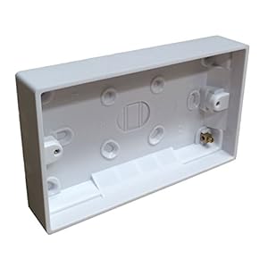 Back Box Double Wall Switch & Pattress. 2 Gang 2 Way Switched Wall Socket
