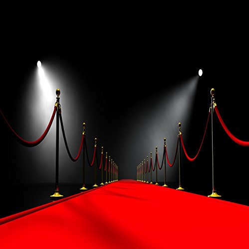 Buy Baocicco Red Carpet Spotlight Black Backdrop 6x6ft Photography ...