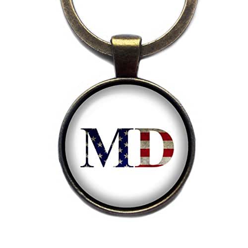 Amazon.com: United States State Initials Flag Maryland MD Bronze ...