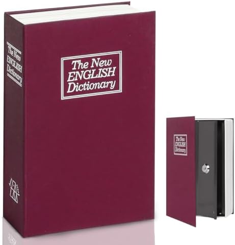 hanso Metal safe box Lock Box with 2 Key, Secure Lock Book Safe Hidden ...