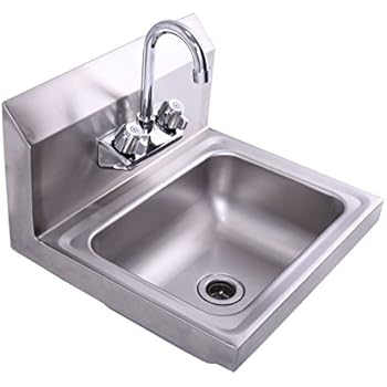 Bonnlo Commercial Stainless Steel Perp/Bar Sink Hand Wash Sink - Wall ...