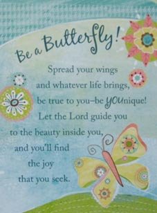 Abbey Press Be a Butterfly Prayer Card Wall Décor Inspirational ...
