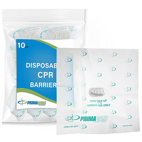 Primacare RS-8632-CS Pack of 10 First Responder CPR Barrier with One ...